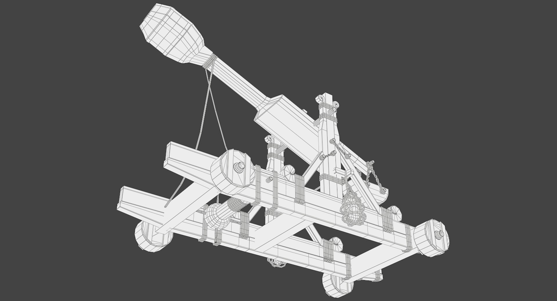Old Catapult 3d Model