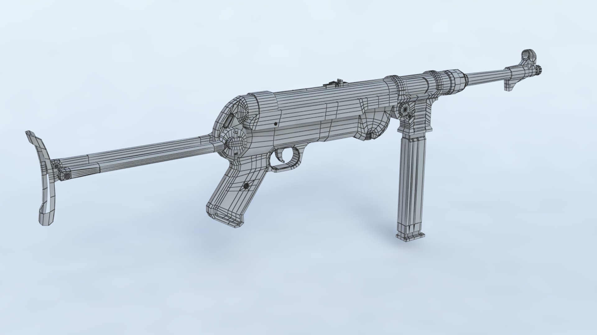 3D Mp-40 40 Submachine Gun Model - TurboSquid 1319614