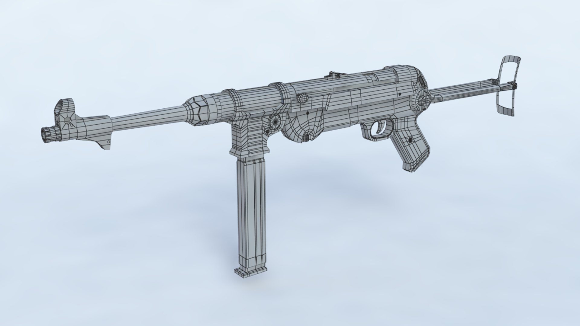 3D Mp-40 40 Submachine Gun Model - TurboSquid 1319614