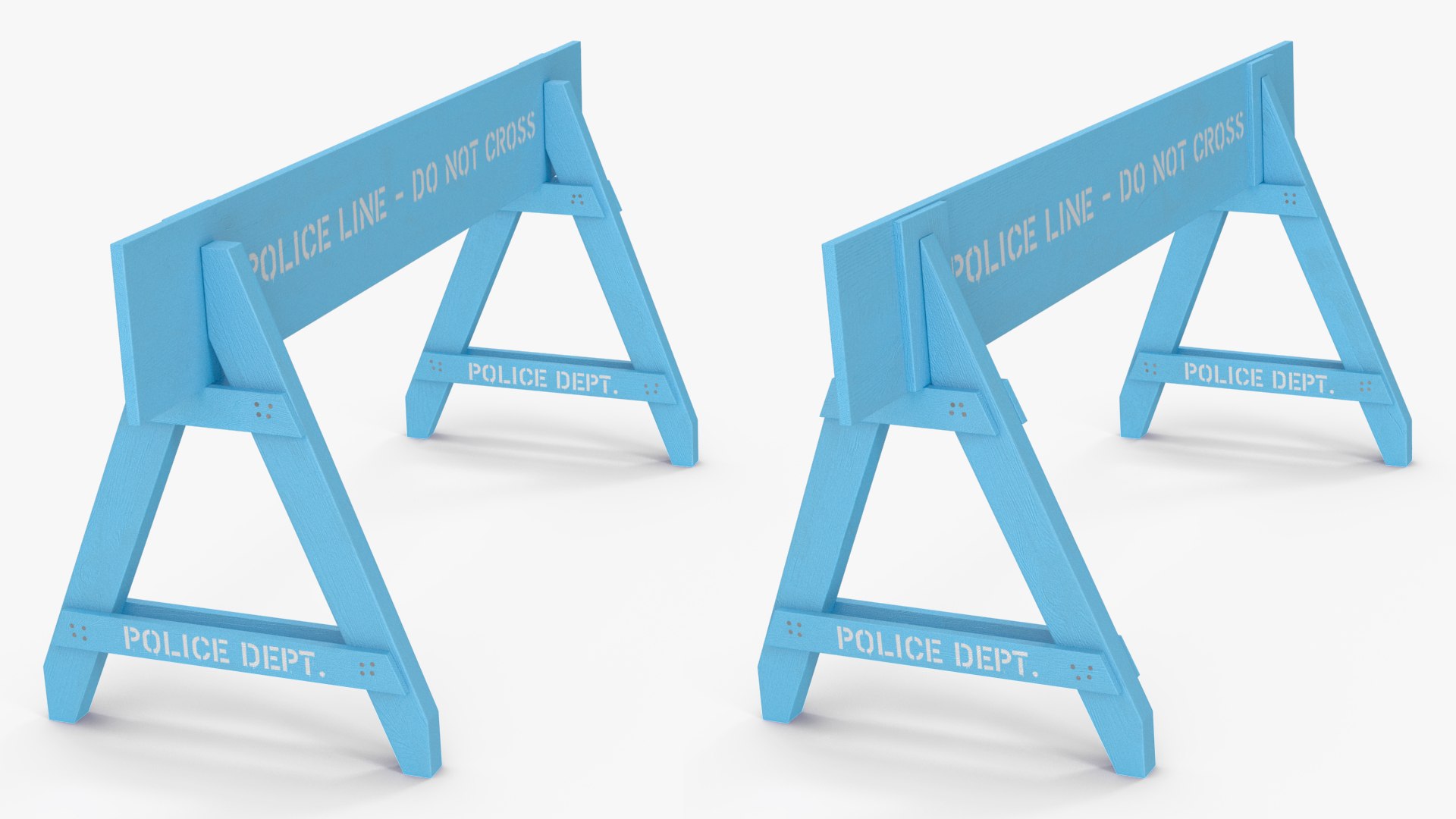 3D Police Wooden Traffic Barricade - TurboSquid 2343184