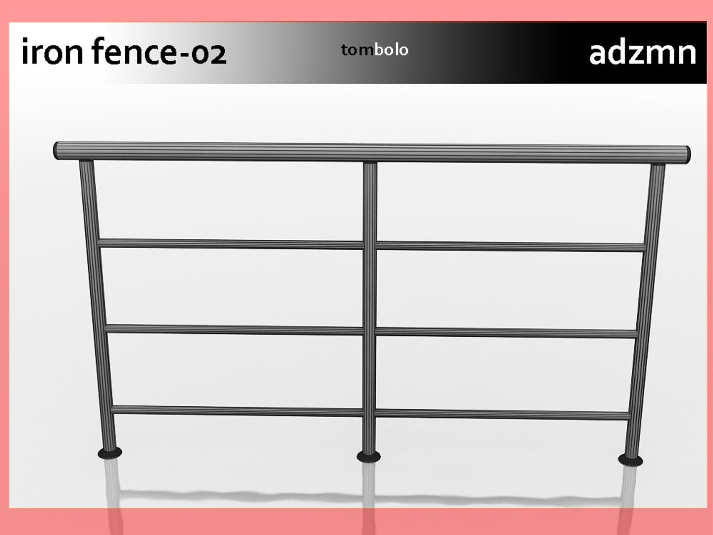 3d Iron Railing Fence Model