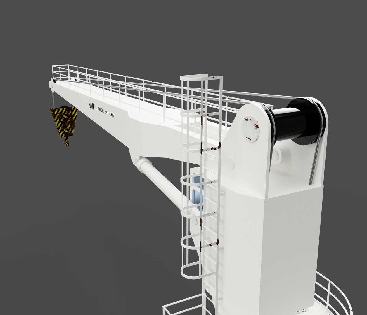 NMF SWL 24t Ship Deck Crane 3D - TurboSquid 2337499