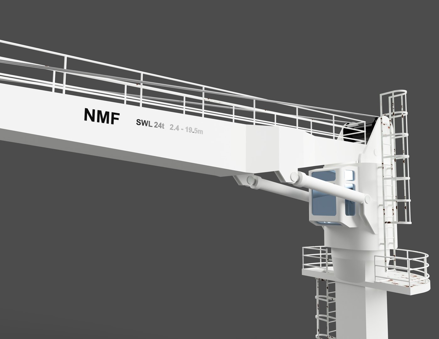 NMF SWL 24t Ship Deck Crane 3D - TurboSquid 2337499