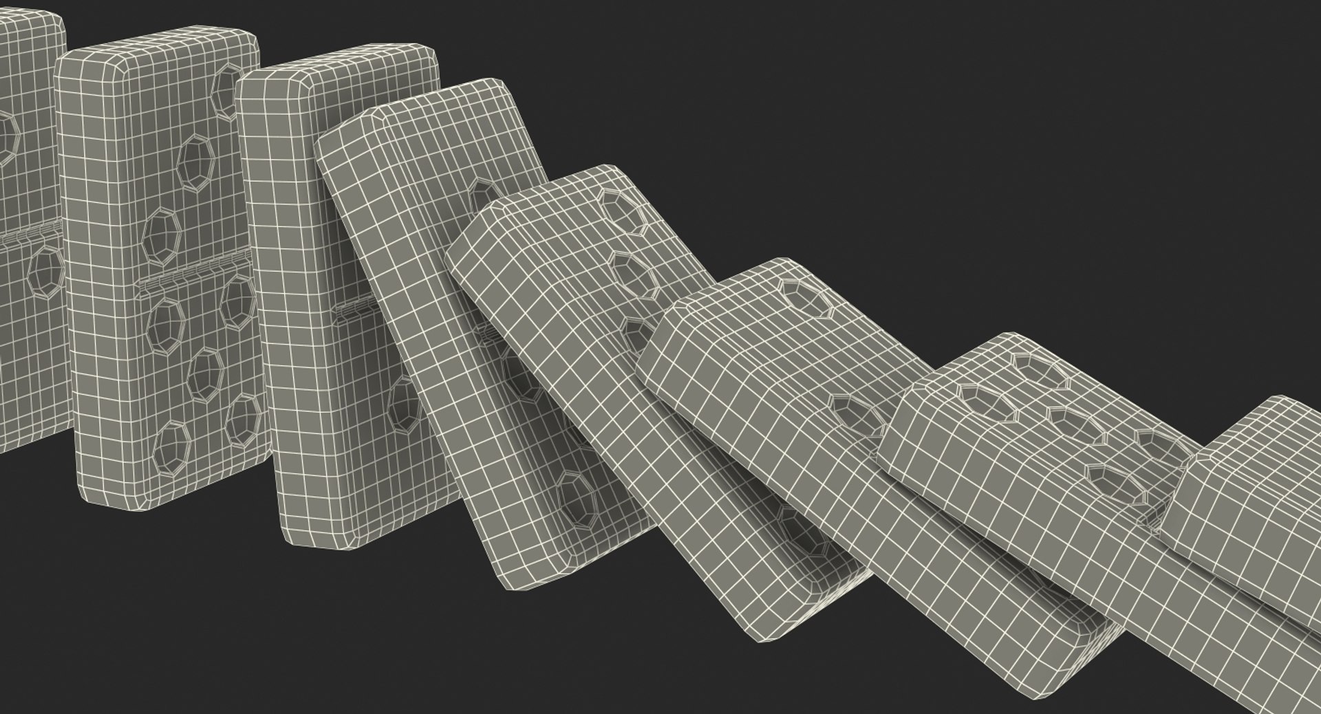 3D white domino knuckles falling - TurboSquid 1355564