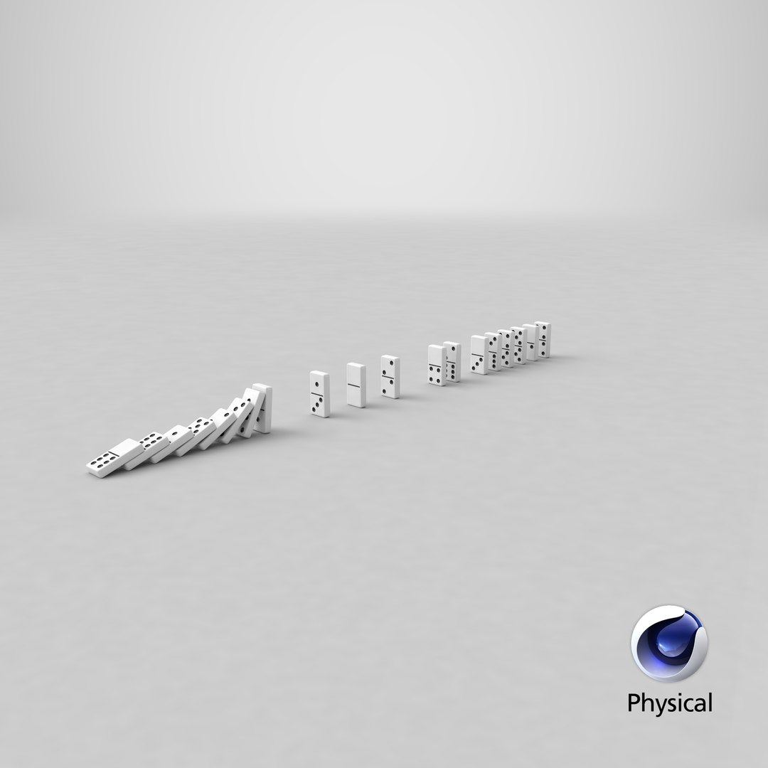 3D white domino knuckles falling - TurboSquid 1355564