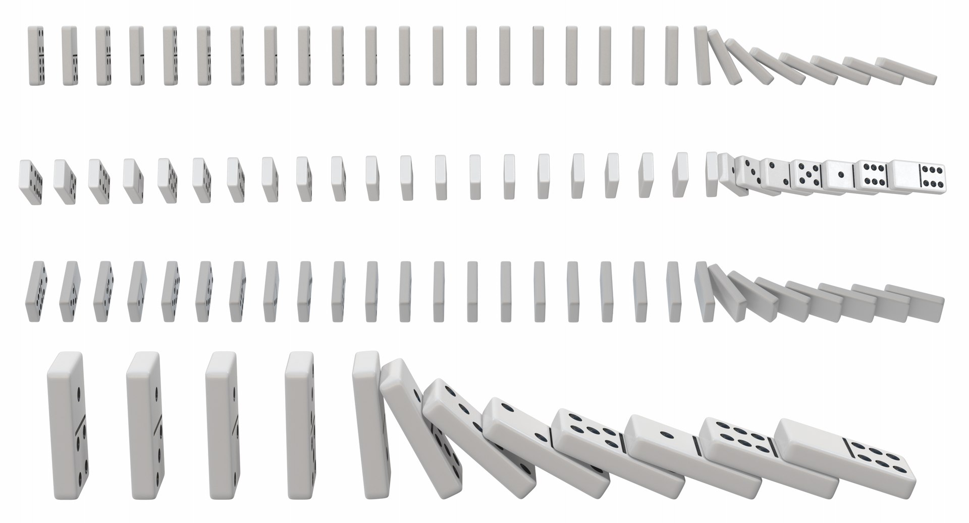 3D white domino knuckles falling - TurboSquid 1355564
