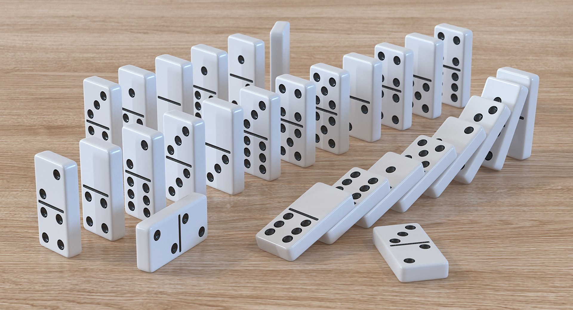 3D white domino knuckles falling - TurboSquid 1355564