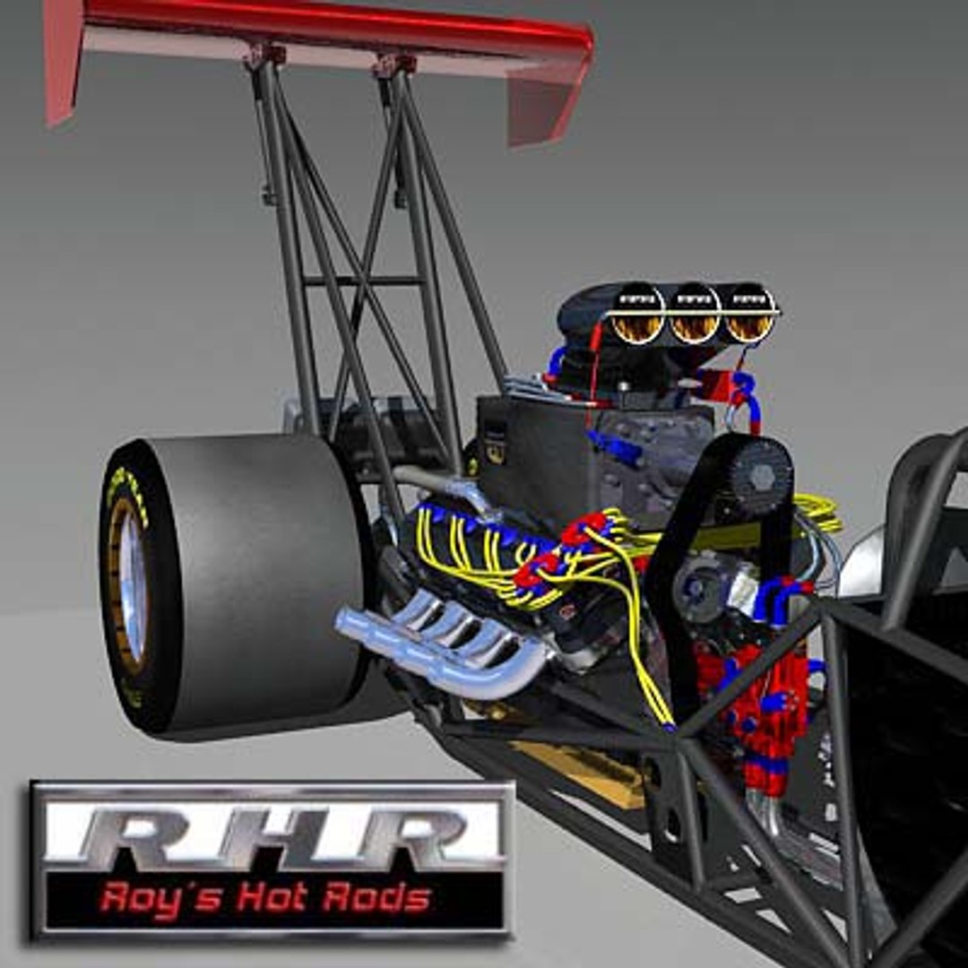 Fuel Dragster Car 3d Lwo