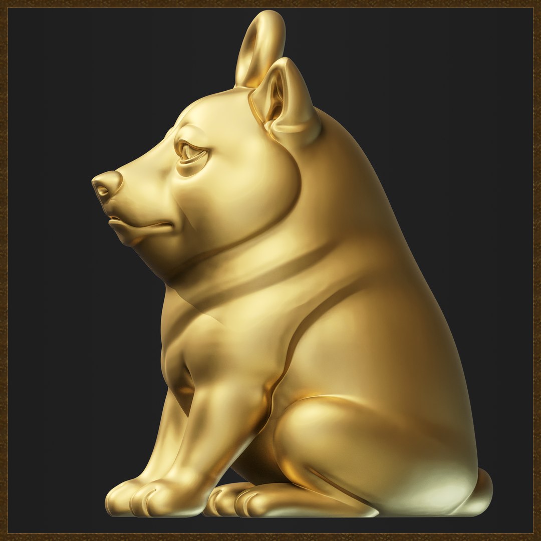 Sitting Doge Meme Pendant 3D - TurboSquid 2429610