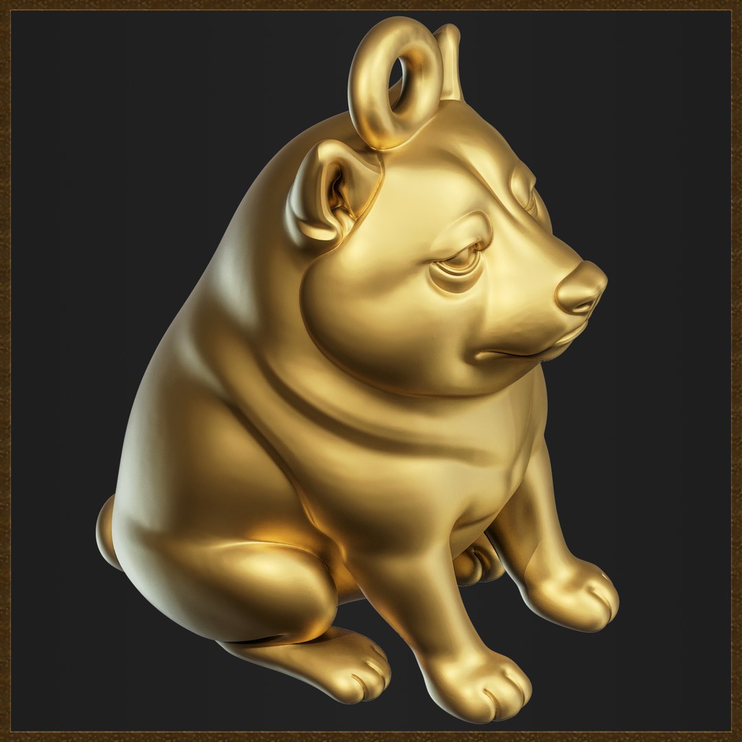 Sitting Doge Meme Pendant 3D - TurboSquid 2429610