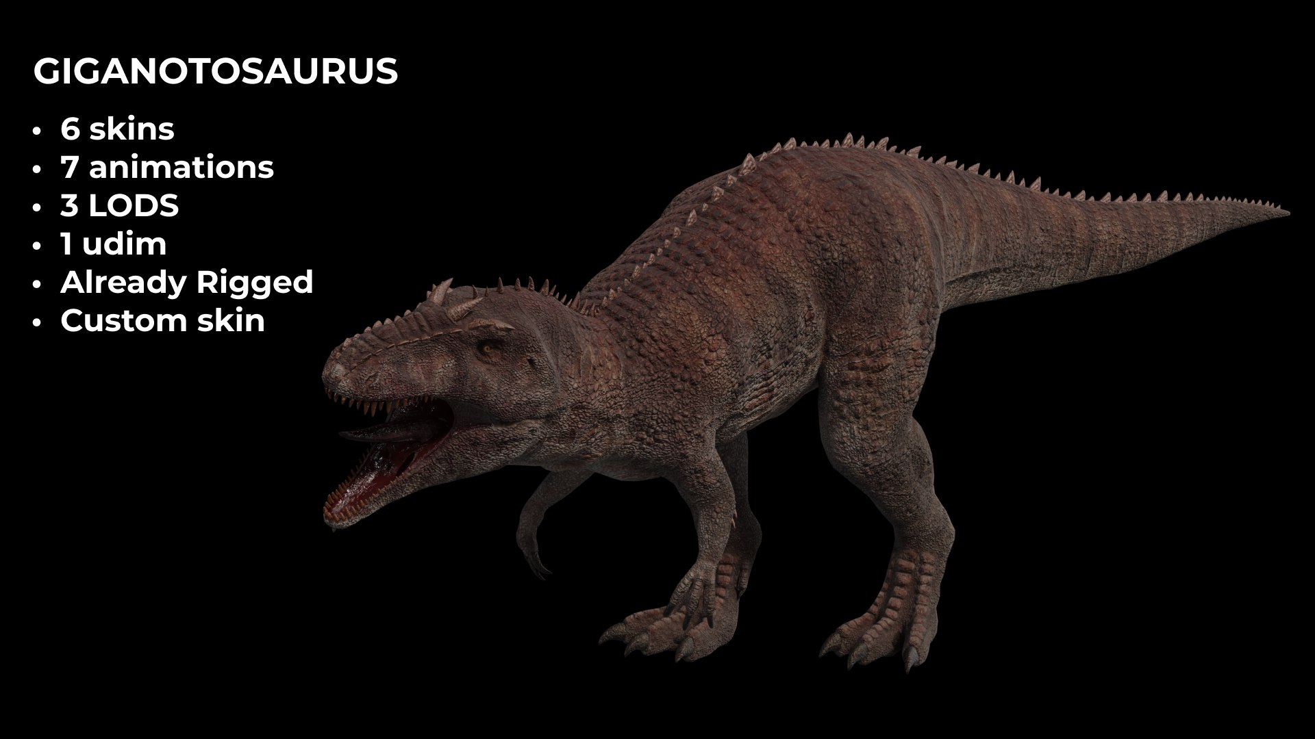 Giganotosaurus Dinosaur 3D Model - TurboSquid 1919474