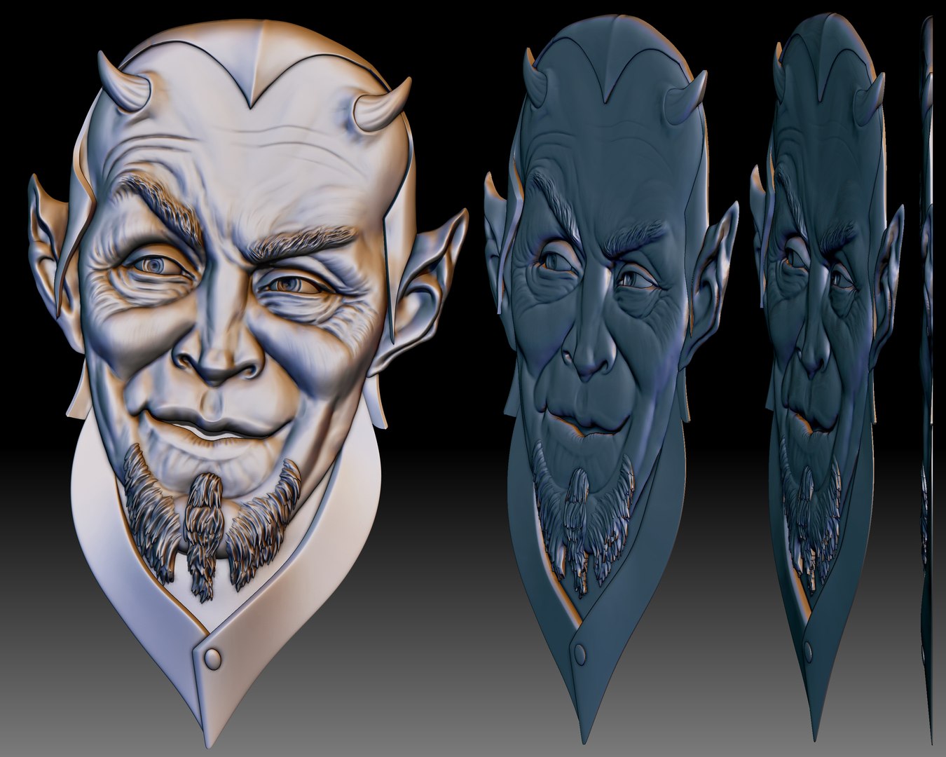 modelo 3d Lucifer lawyer Mefistofel bas-relief for CNC router or 3D ...