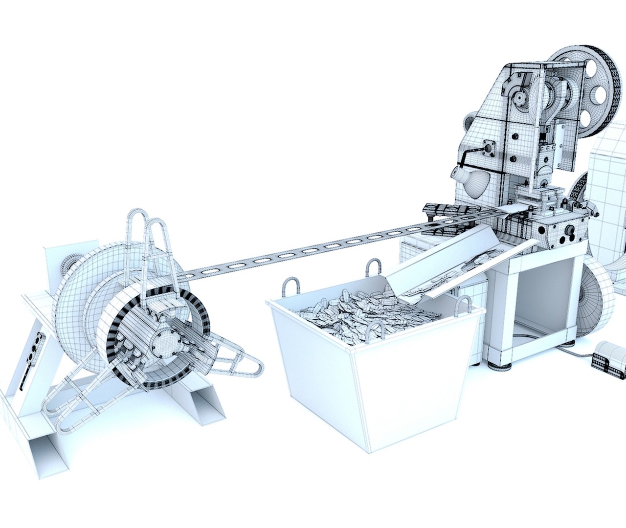 Machine tool mechanical press stamping line K2118B 3D model ...