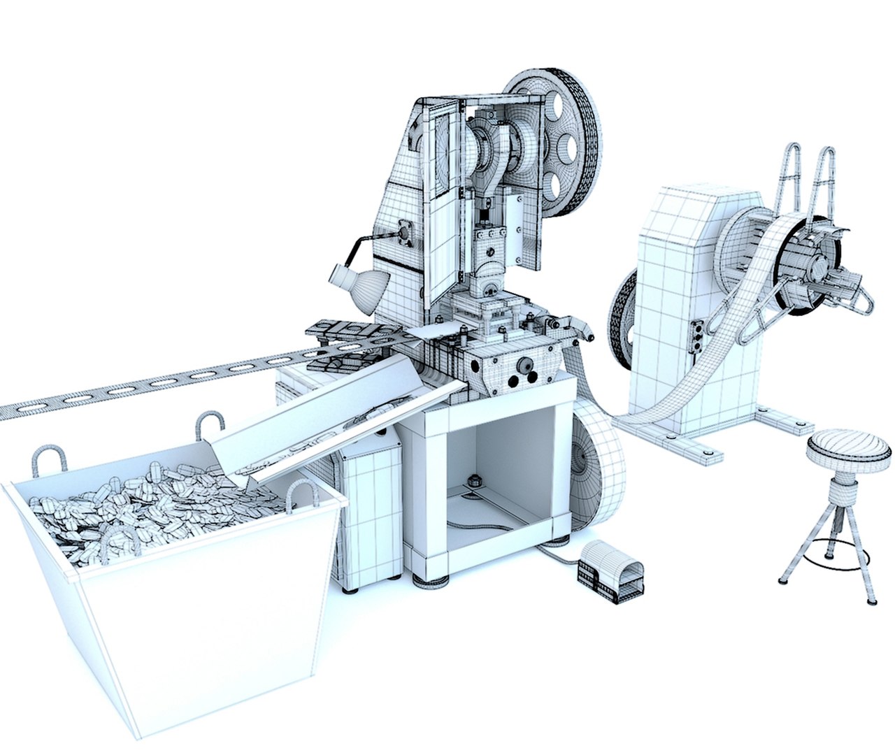 Machine tool mechanical press stamping line K2118B 3D model ...
