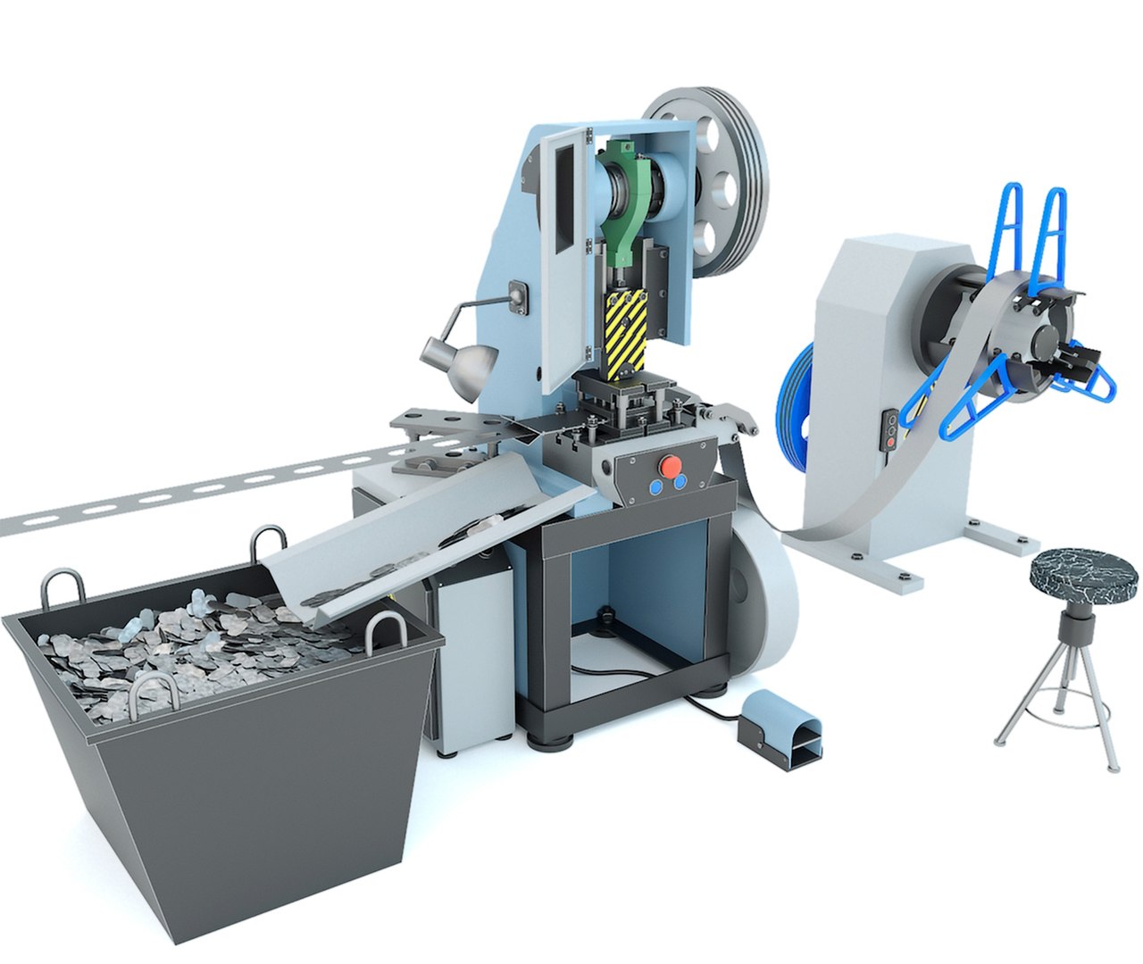 Machine tool mechanical press stamping line K2118B 3D model ...