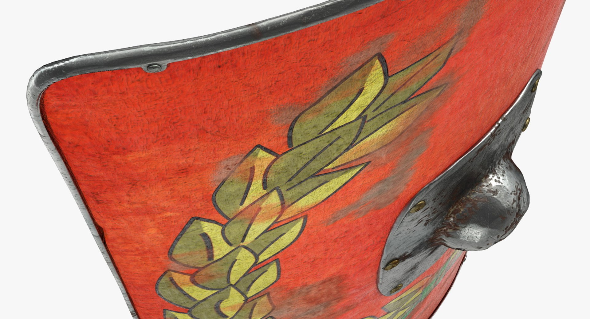 3d model roman scutum shield