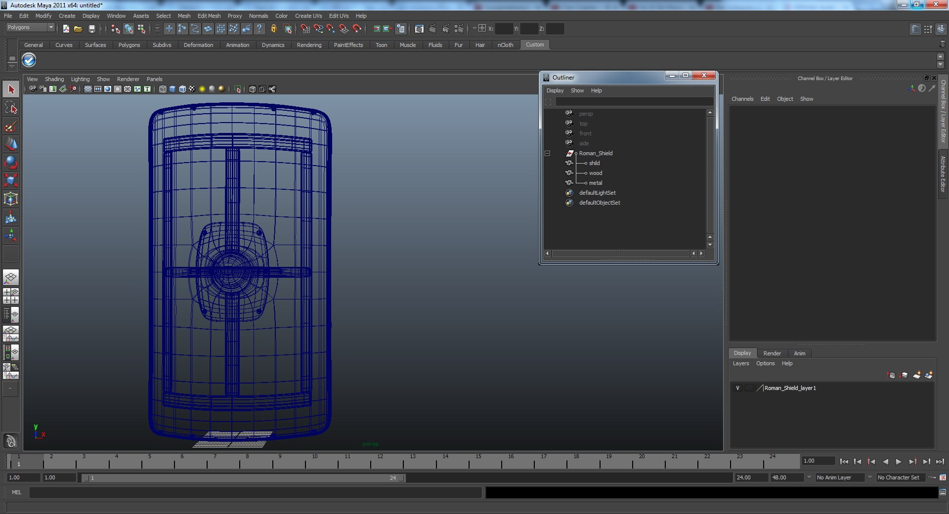 3d model roman scutum shield