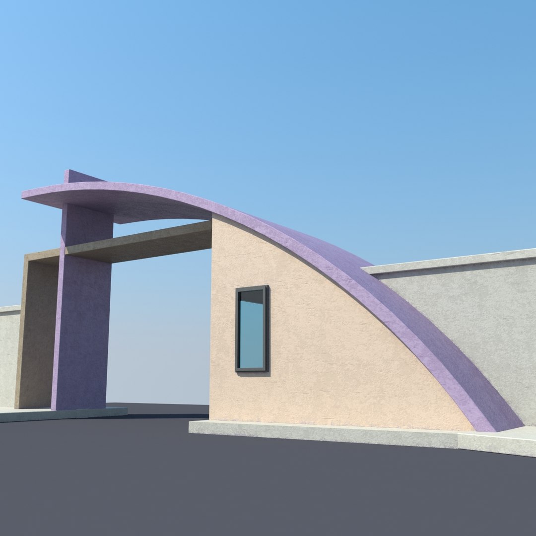 3d model of gate entrance