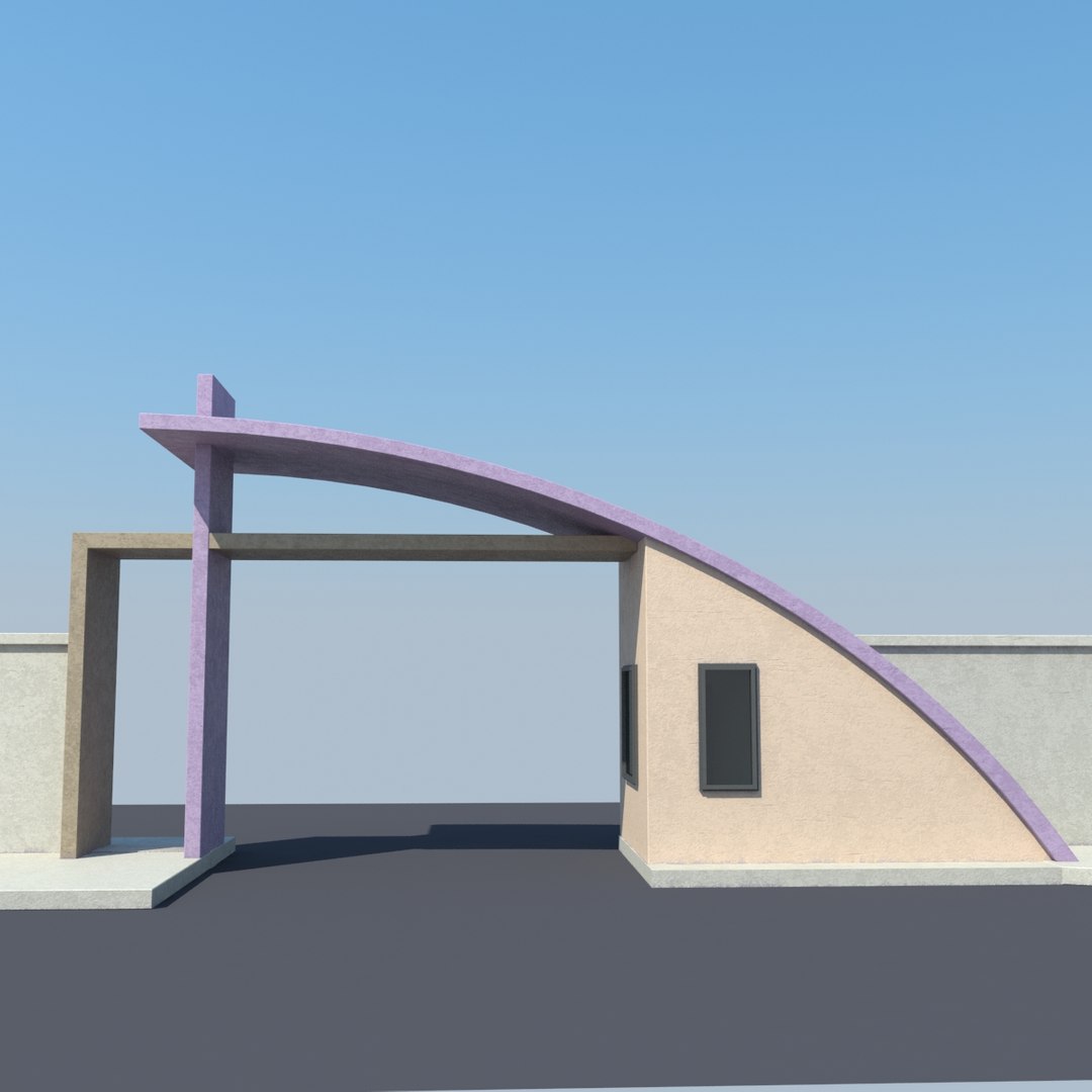 3d model of gate entrance