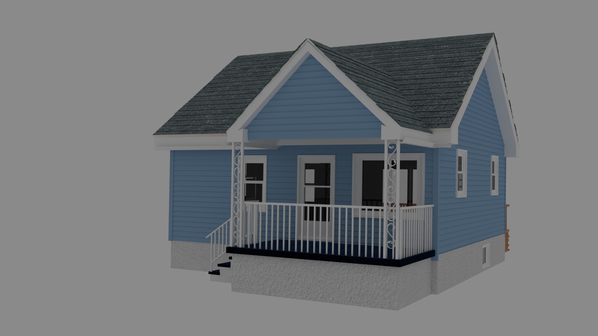 Bungalow House 3D Model - TurboSquid 1341546