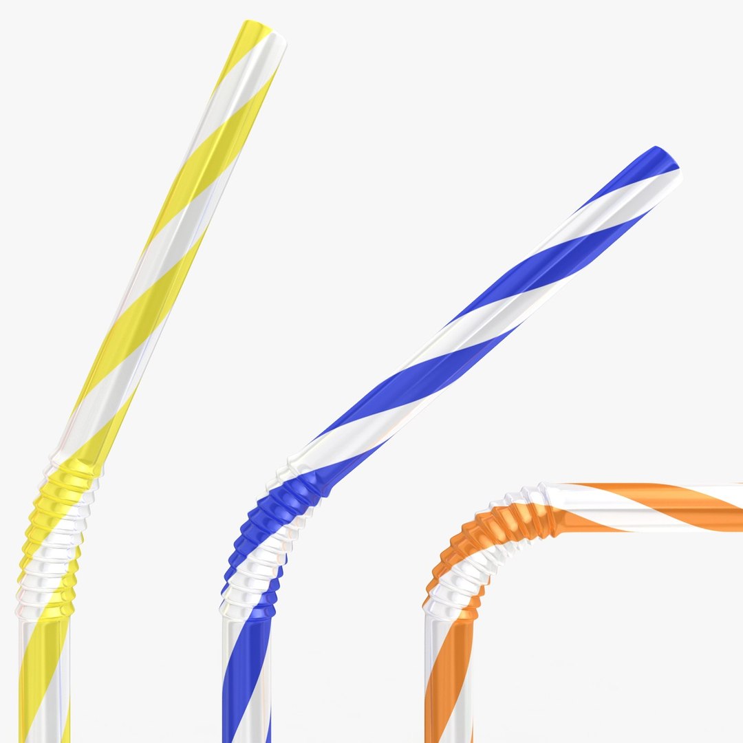 3d drinking straw 5 pose model