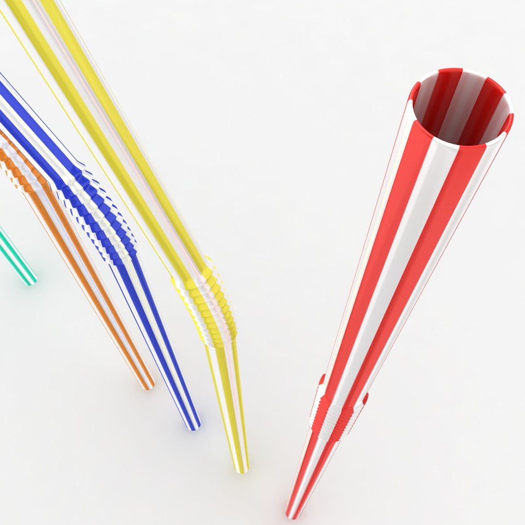 3d drinking straw 5 pose model