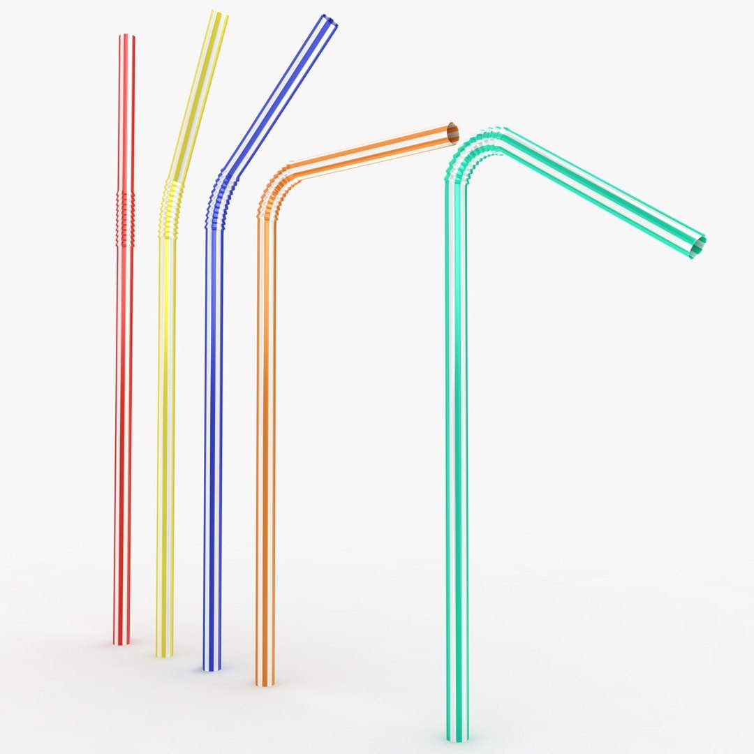 3d drinking straw 5 pose model