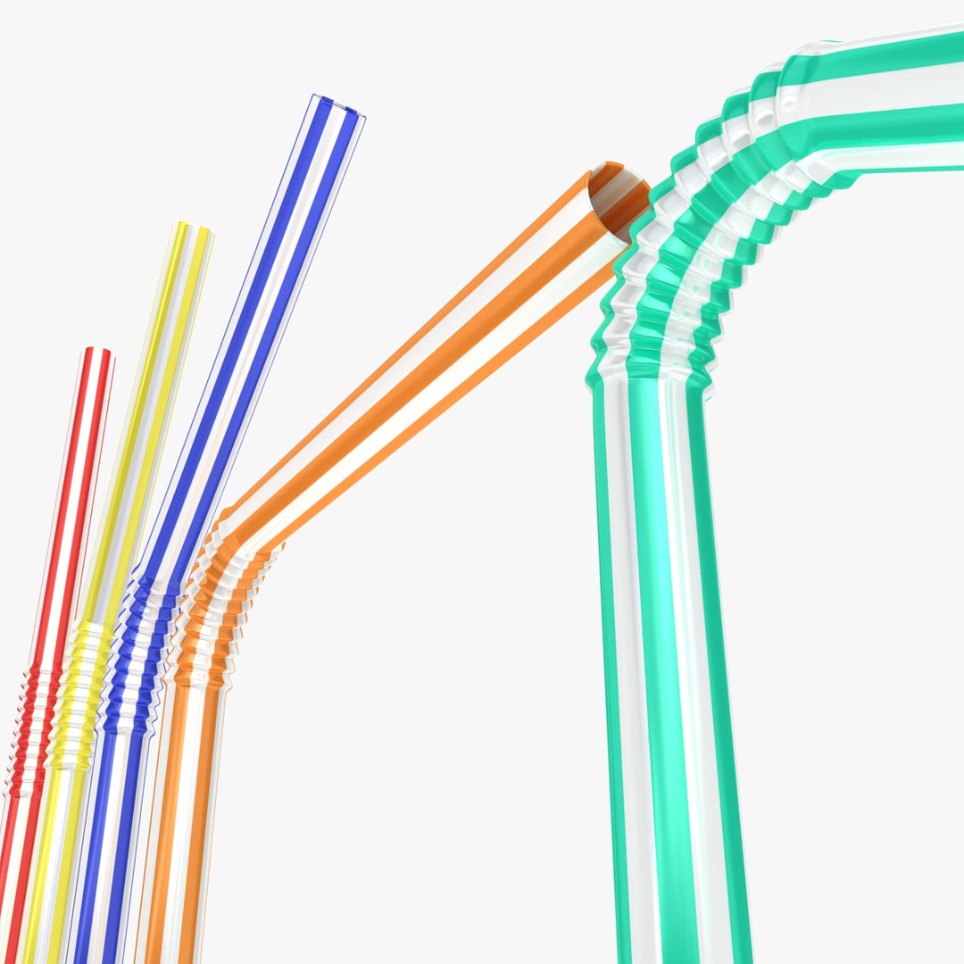 3d drinking straw 5 pose model