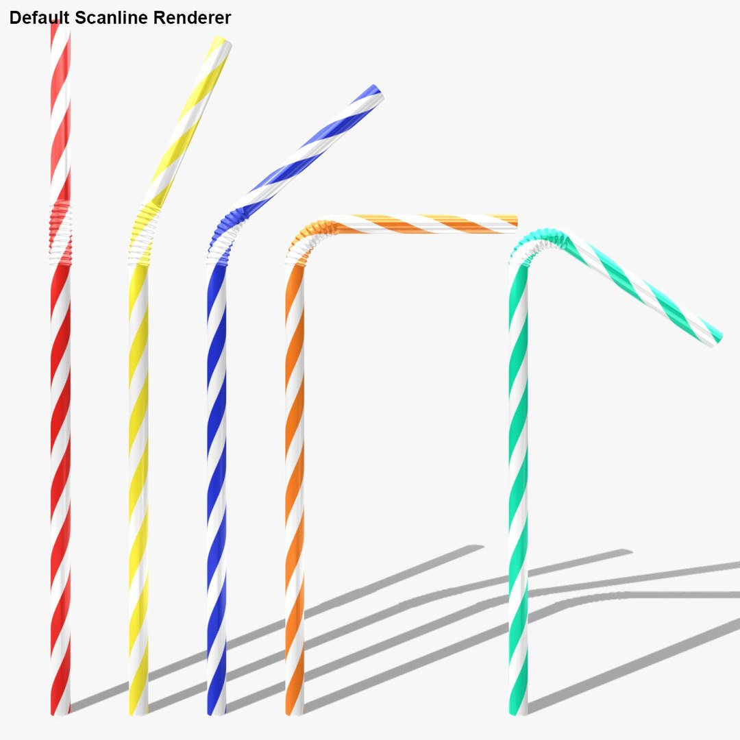 3d drinking straw 5 pose model