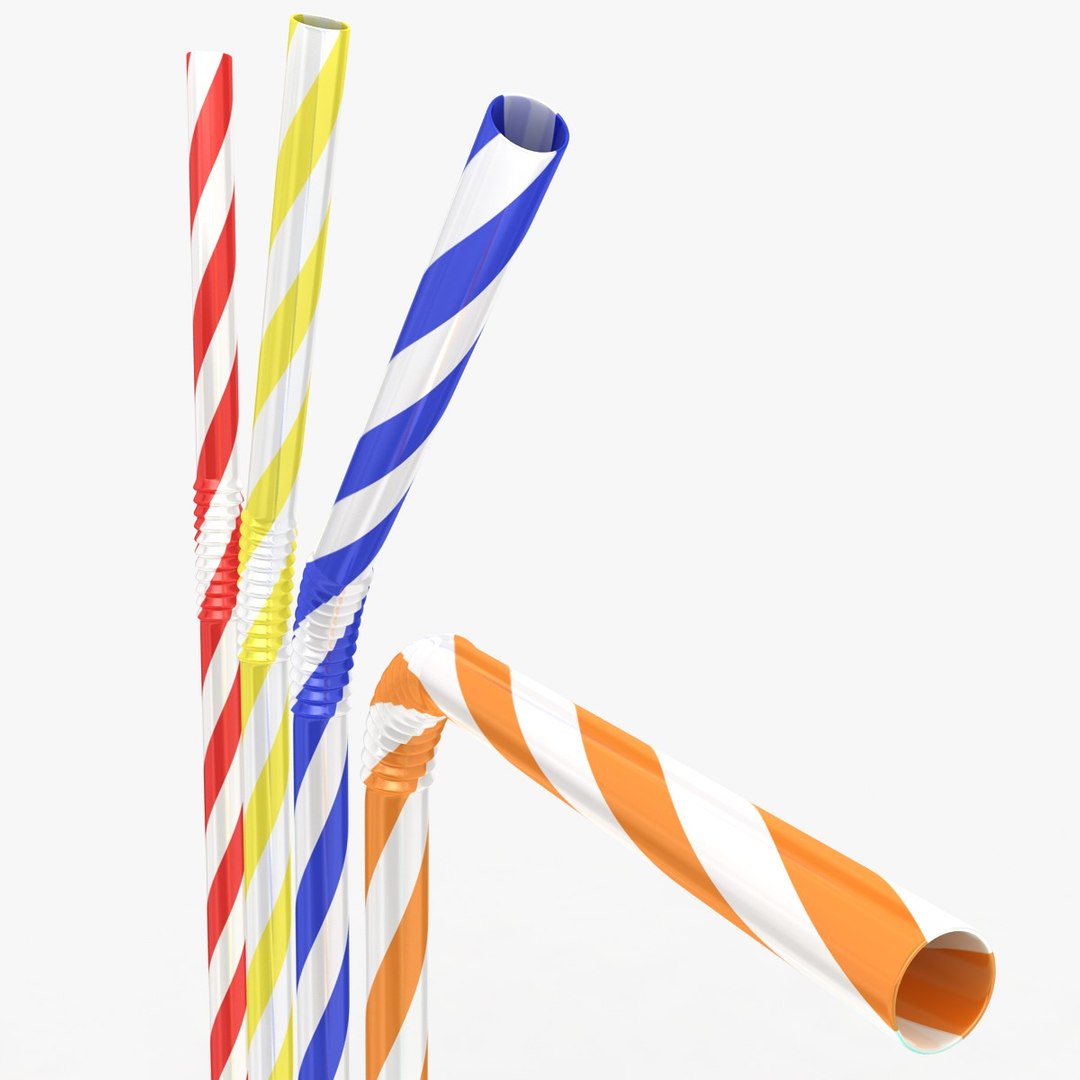 3d drinking straw 5 pose model