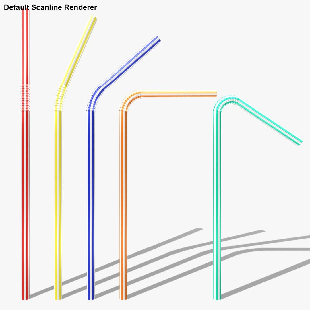 3d drinking straw 5 pose model