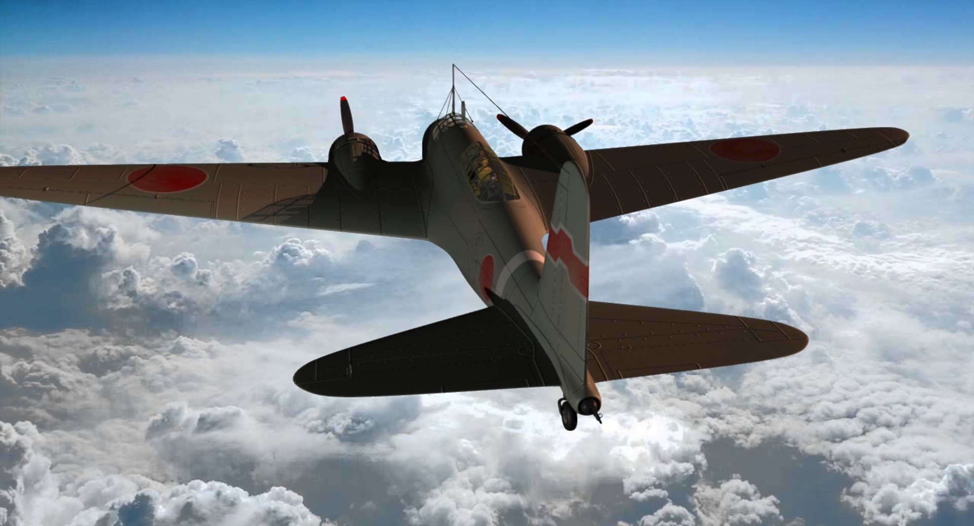 Ki-21 Bomber Aircraft 3d Model