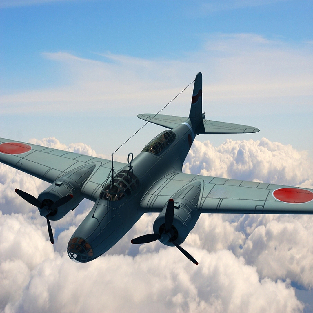 ki-21 bomber aircraft 3d model