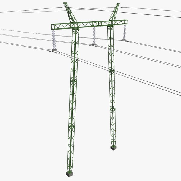 3d model voltage power lines