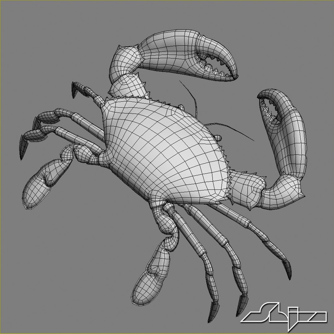 3ds Max Crab Modeled