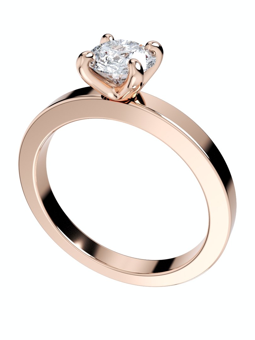 3D Women Engagement Ring Solitaire Ring CAD Design-PSTR03 3D print ...