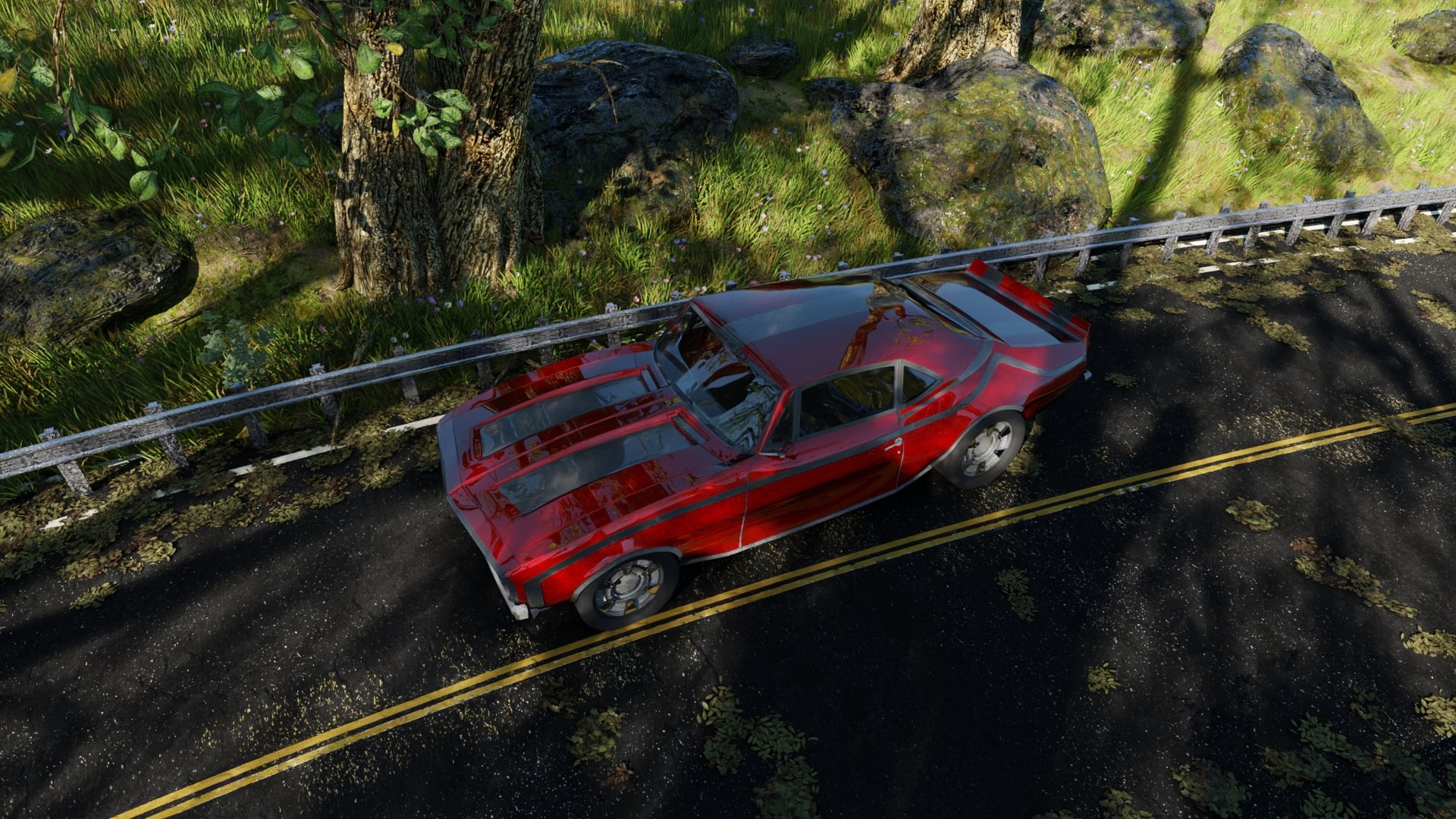 3D Car In Forest Highway Scene - TurboSquid 1783067