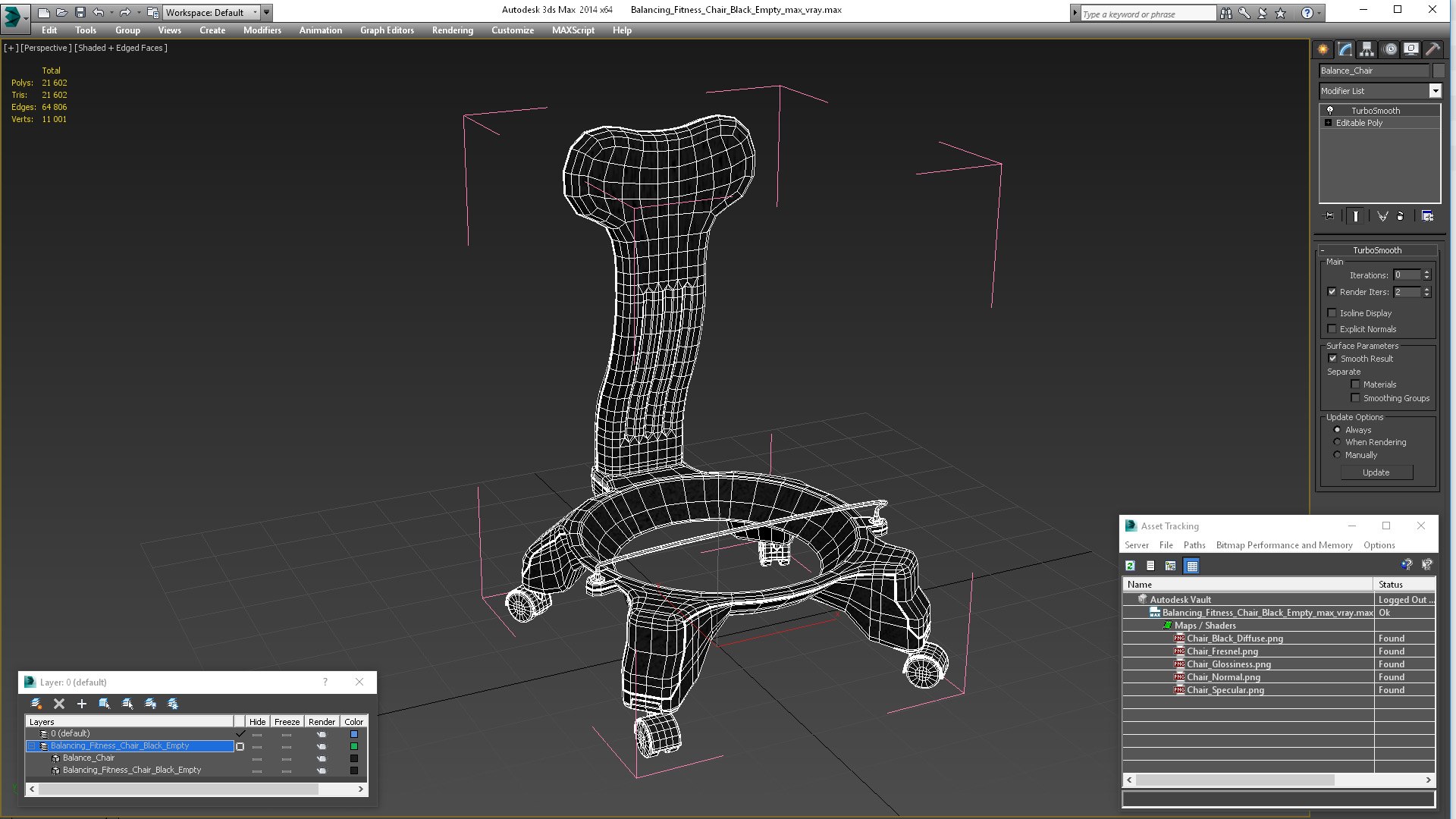 3D model Balancing Fitness Chair Black Empty - TurboSquid 2151724