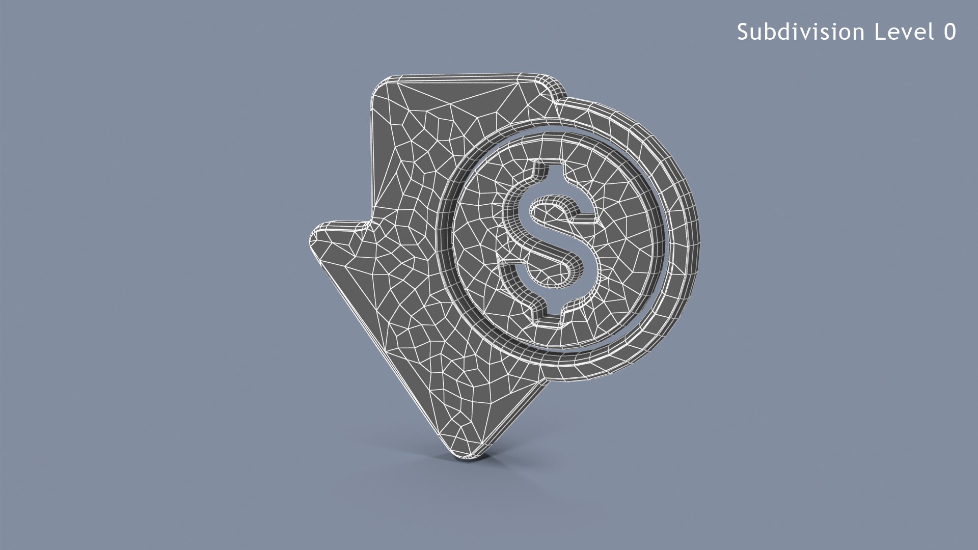3D Arrow Down Dollar Decrease Revenue Fall Symbol Gold - TurboSquid 2062918