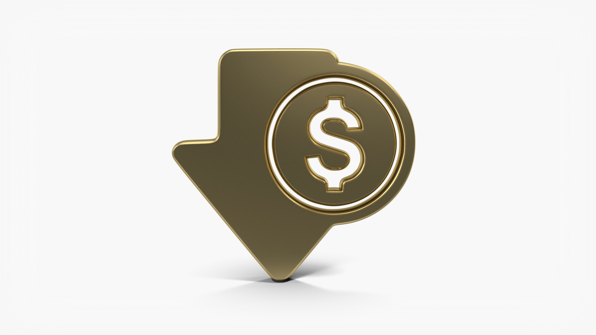 3D Arrow Down Dollar Decrease Revenue Fall Symbol Gold - TurboSquid 2062918