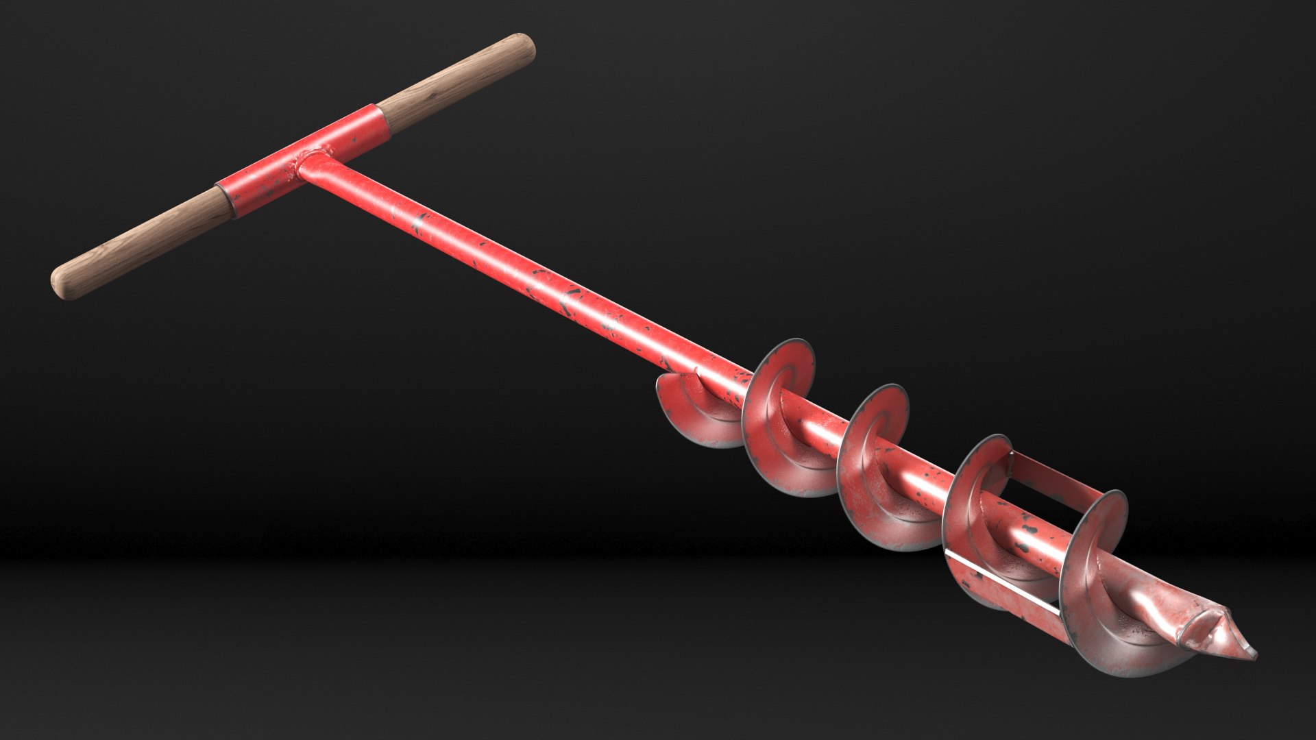 3D Old Red Steel Hand Drill - TurboSquid 1919714