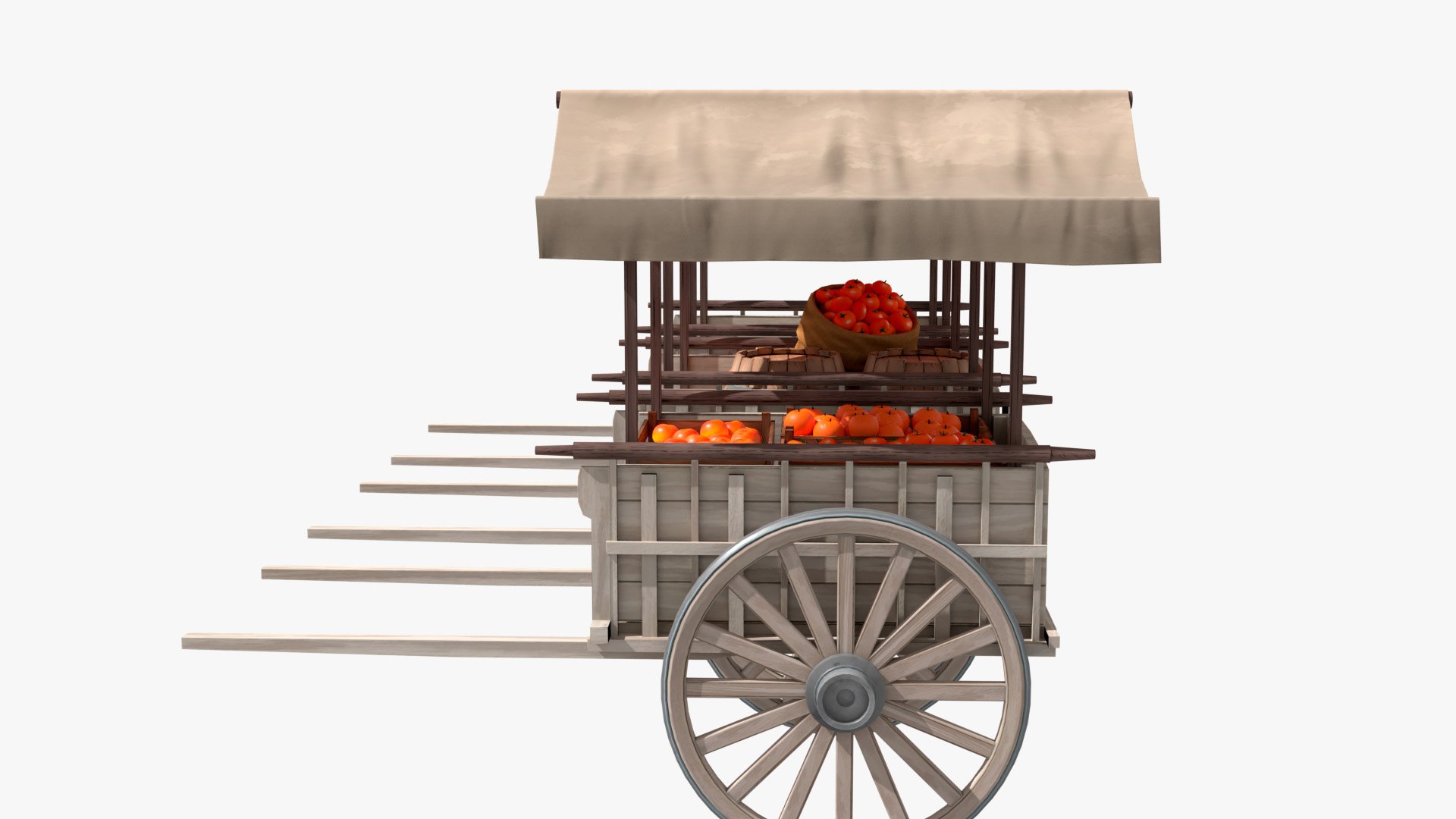3D Old Cart with Food model - TurboSquid 2097273