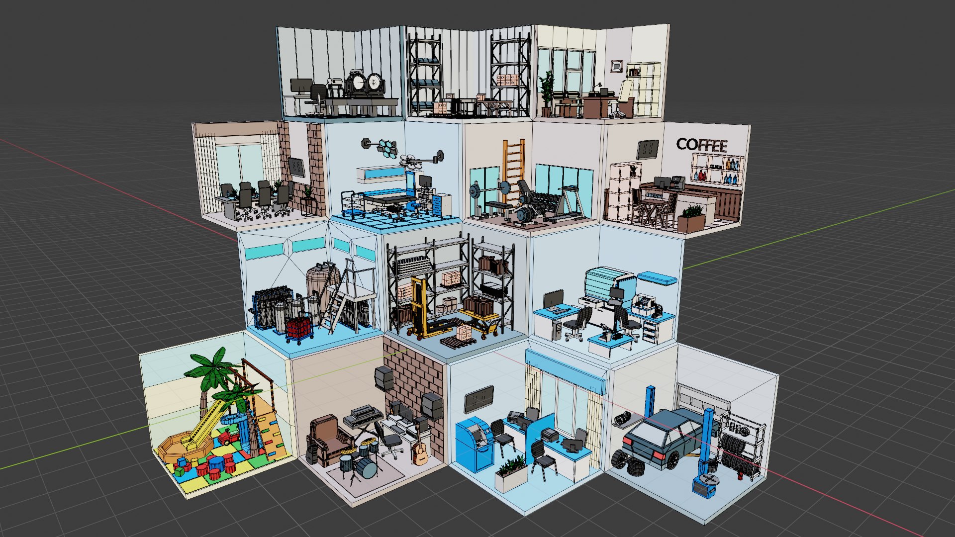 Low poly interior 3D model - TurboSquid 1978073