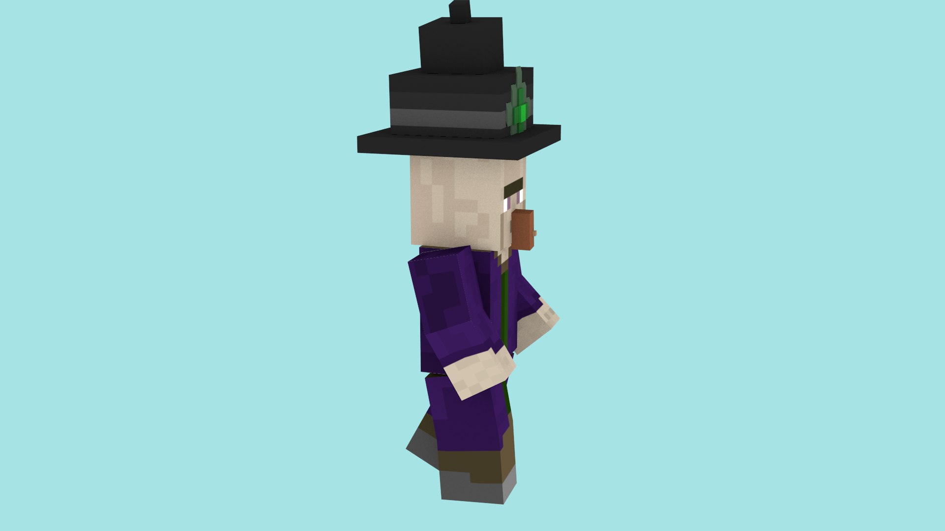 3d Model Minecraft Witch Rig