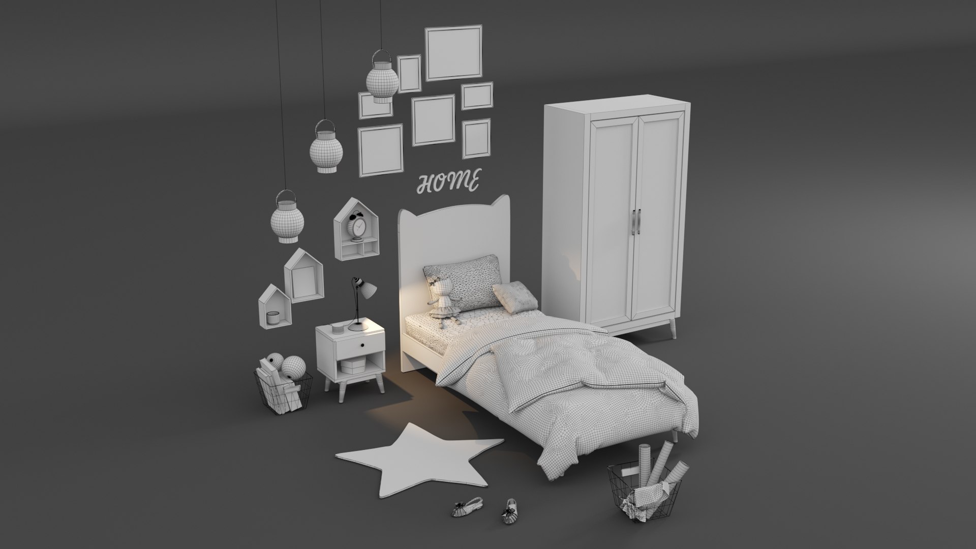 Toy And Furniture Maisons - Kids Bed 3D Model - TurboSquid 2081298