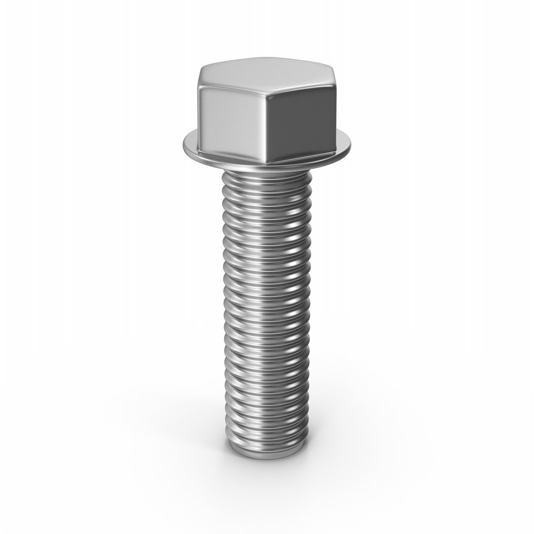 Silver Hex Head Bolt Model - TurboSquid 1928590