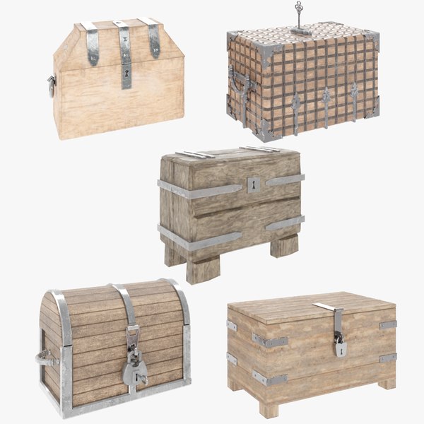 modelo 3d Medieval Chests Pack - TurboSquid 2033922