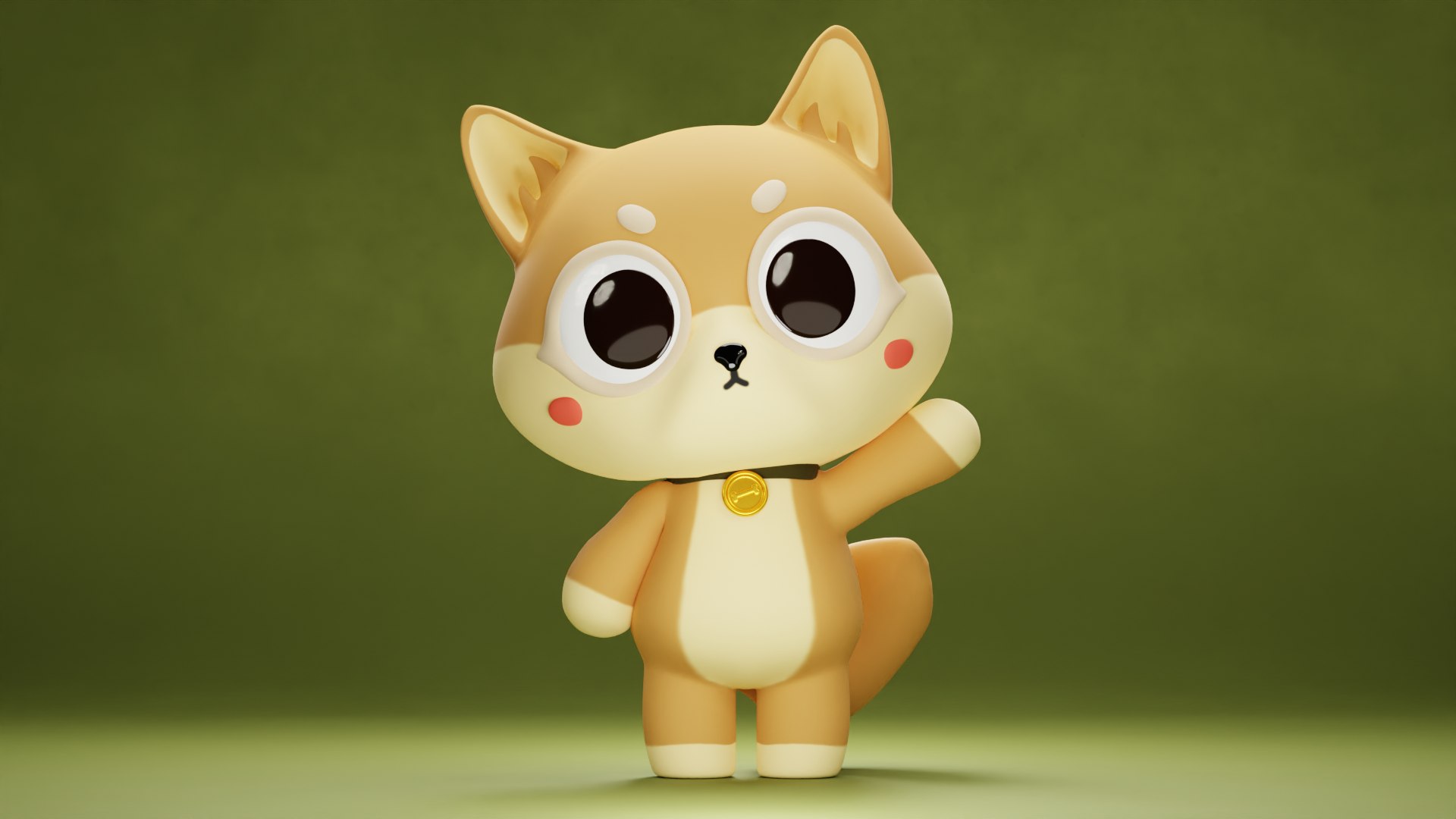 Cute Cartoon Shiba Dog 3D Model - TurboSquid 2170202