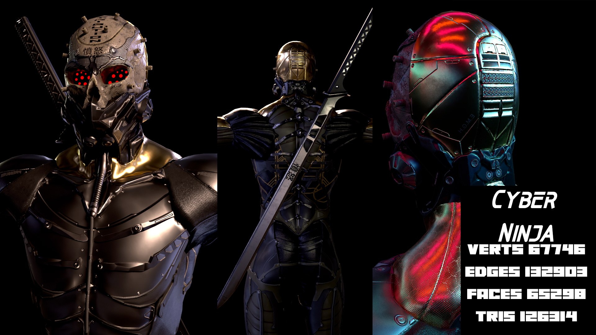 3D Cyber Ninja - TurboSquid 1971689