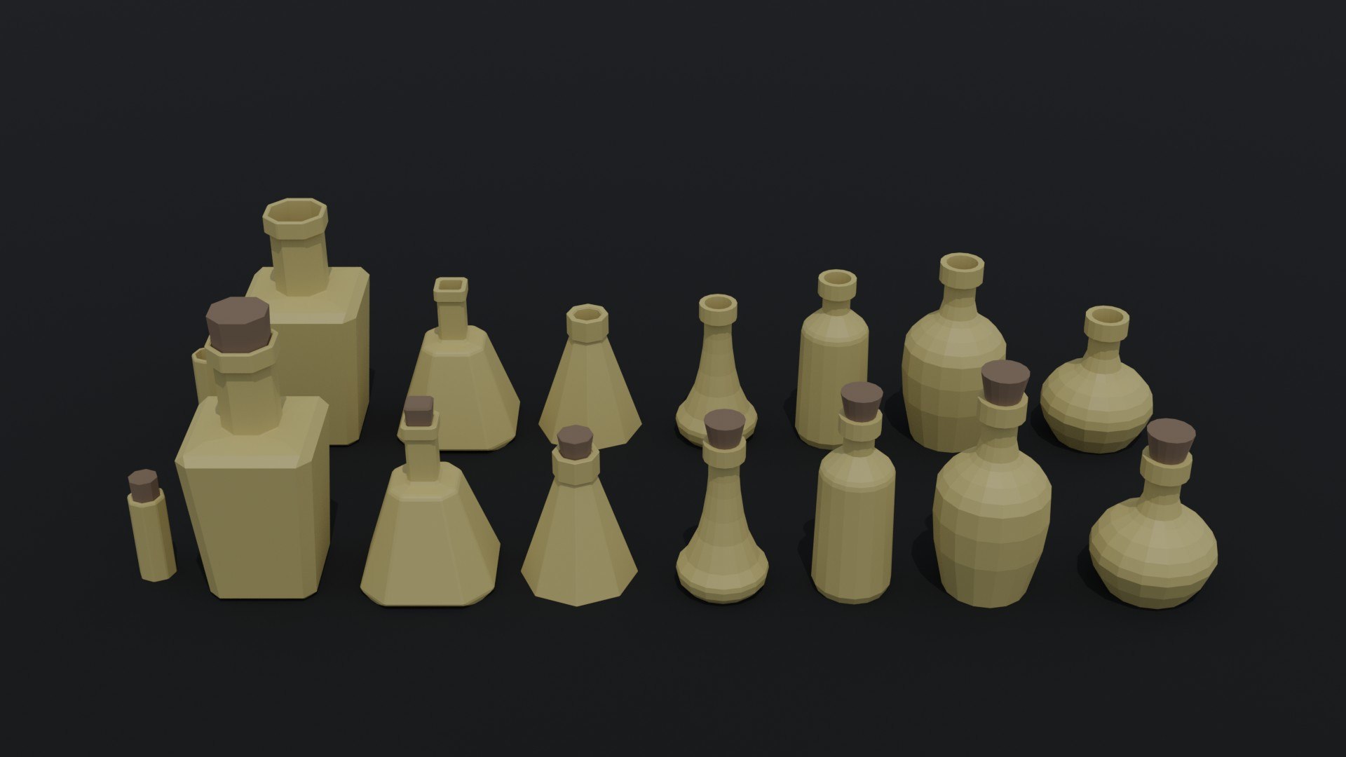 Low-poly cartoon fantasy potion kit Poly Style 3D model - TurboSquid ...